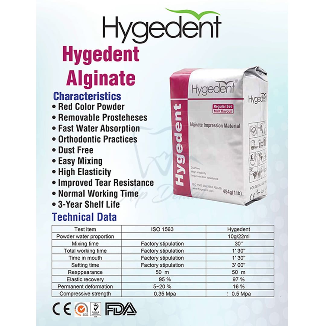 آلژینات تک رنگ هایجیدنت Hygedent – فروشگاه اینترنتی تجهیزات دندانپزشکی آلپ